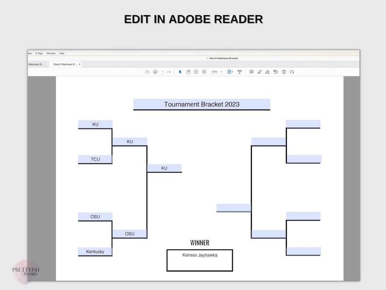 Sports Bracket Template for Tournament, Printable Basketball Bracket ...