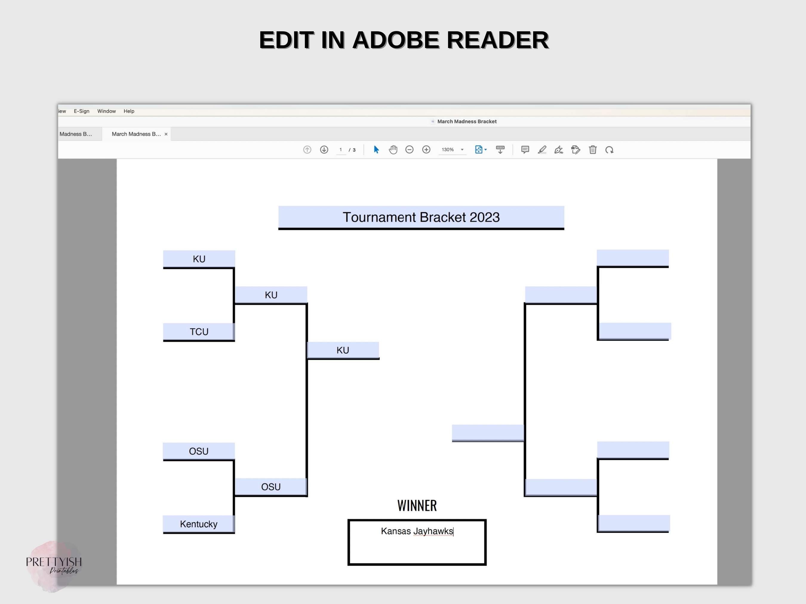 Sports Bracket Template for Tournament, Printable Basketball Bracket ...