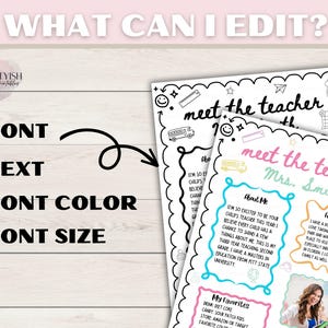 Teacher Survey, Meet the Teacher Editable Template Printable, Meet the ...