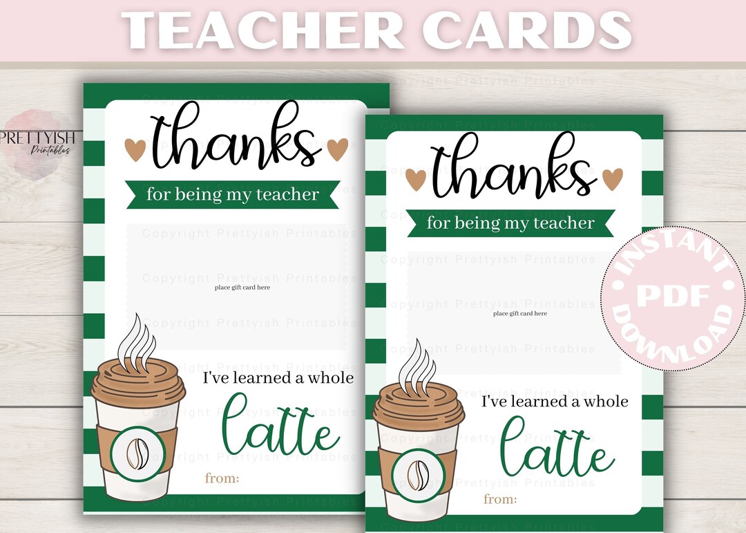 Teacher Appreciation Week Printble, Gift Card Holder, Teacher Thank You ...