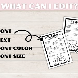 Volleyball Survival Kit Printable, Gift Bag Printable, Printable ...