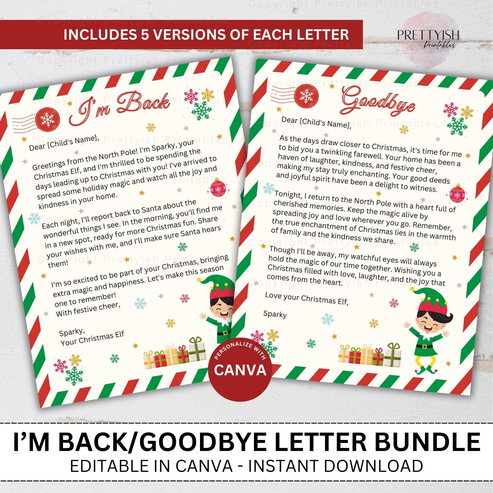 Elf Arrival Letter, Elf Goodbye Letter Printable, Elf Template ...