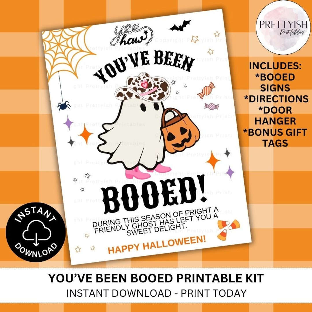 You've Been Boo'd Printable Halloween Kit, Cowboy Ghost You've Been ...