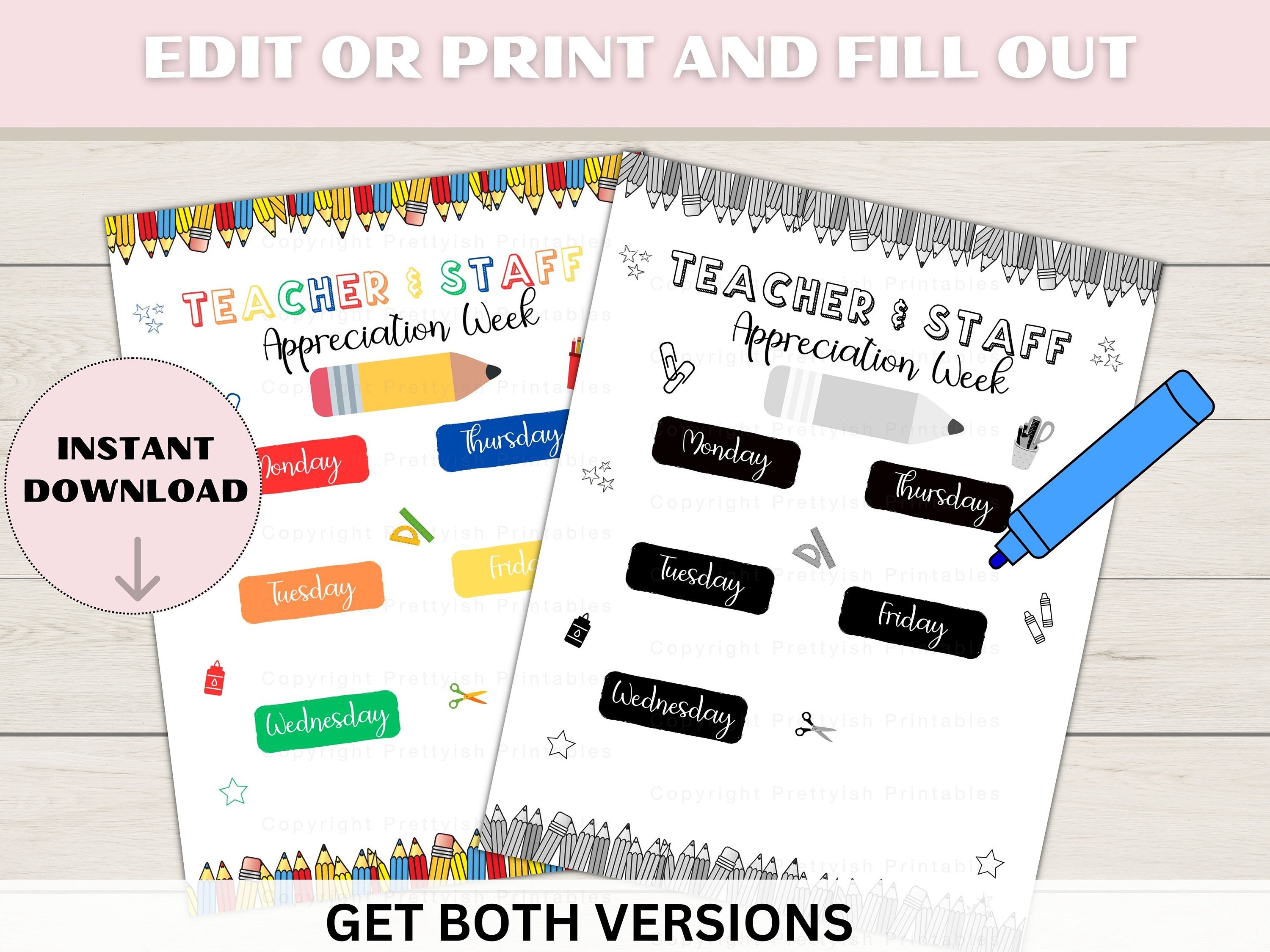 Teacher Appreciation Week Printables, Printable for Teacher ...