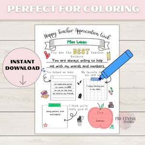 Teacher Appreciation Week Printable, Teacher Survey, Teacher Printable ...