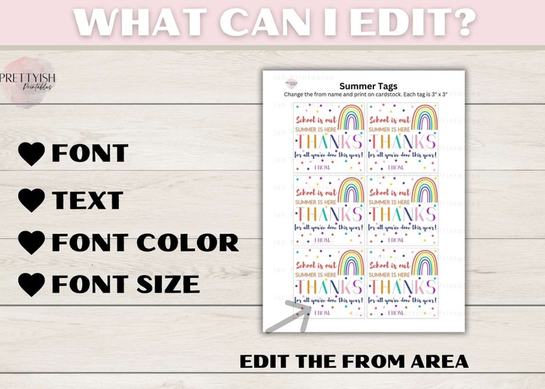 Printable Teacher Gift for Summer, End of School Year Teacher Gift, End ...