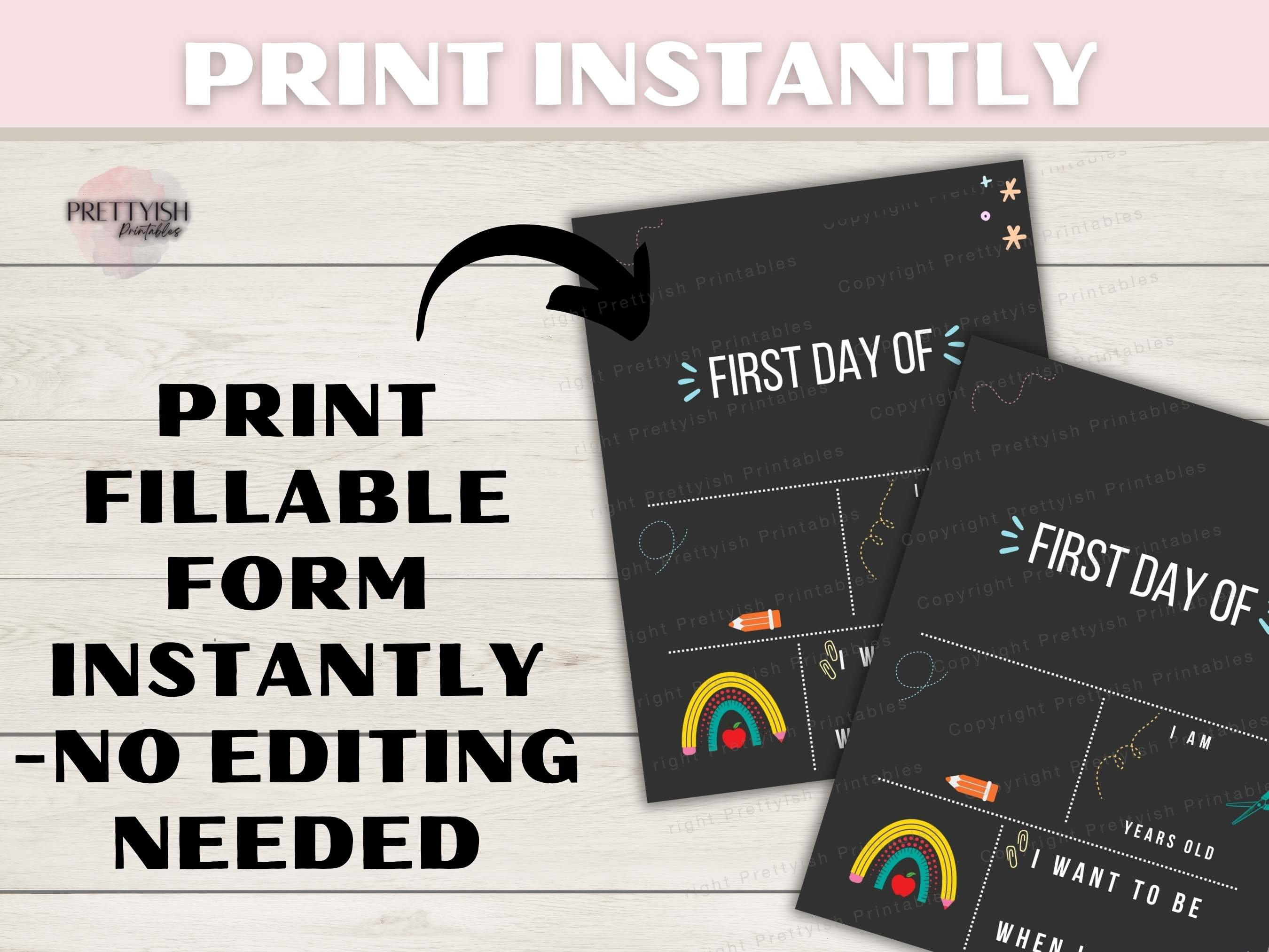 First Day of School Sign Editable Template, Last Day of School ...