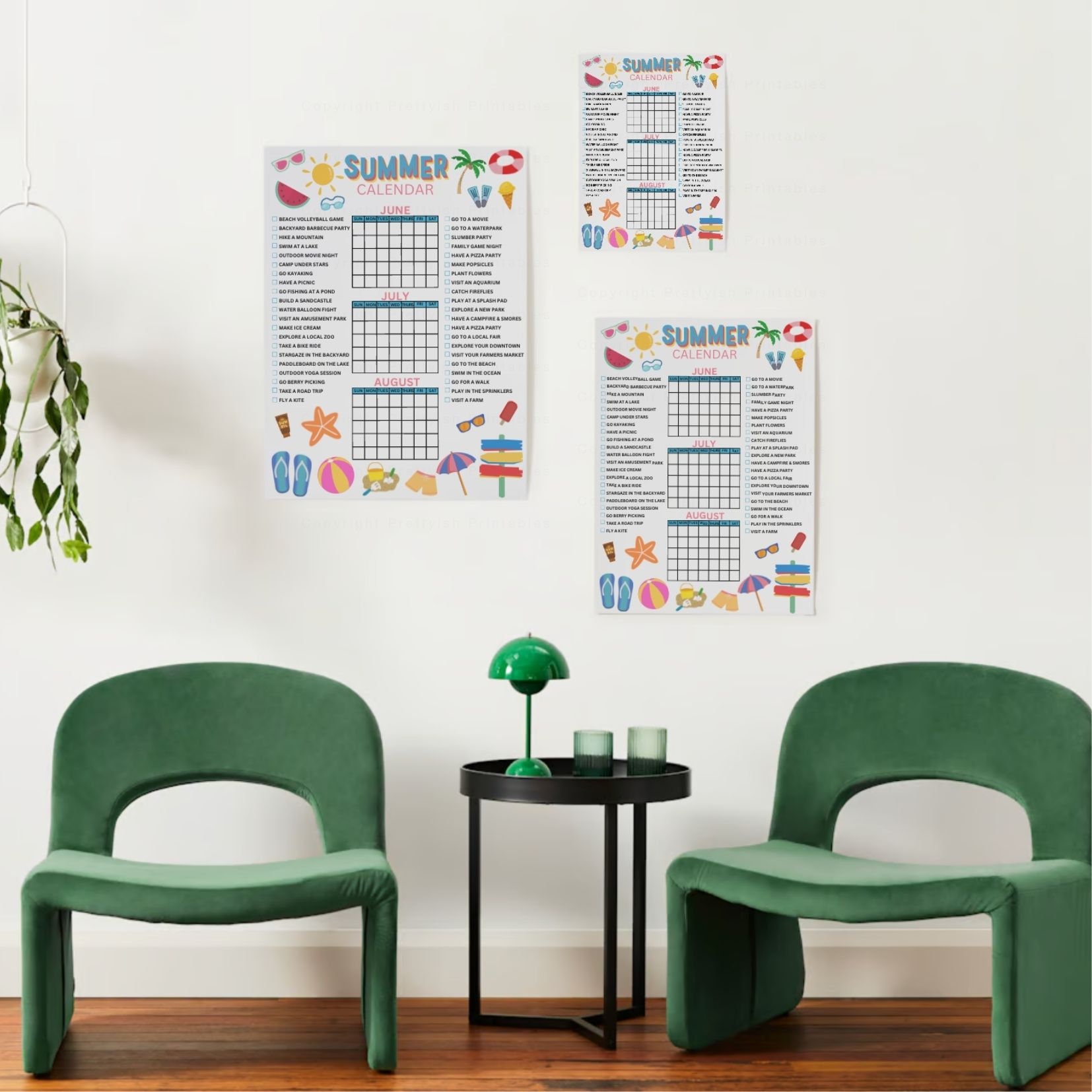 Printable Summer Calendar Poster, Summer Activities Calendar, Bucket ...