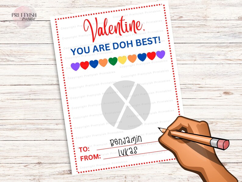 Play-doh Valentine's Printable, Printable Valentine Cards, Non-candy ...
