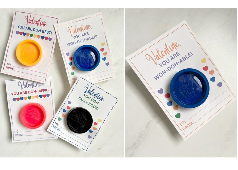 Play-doh Valentine's Printable, Printable Valentine Cards, Non-candy ...