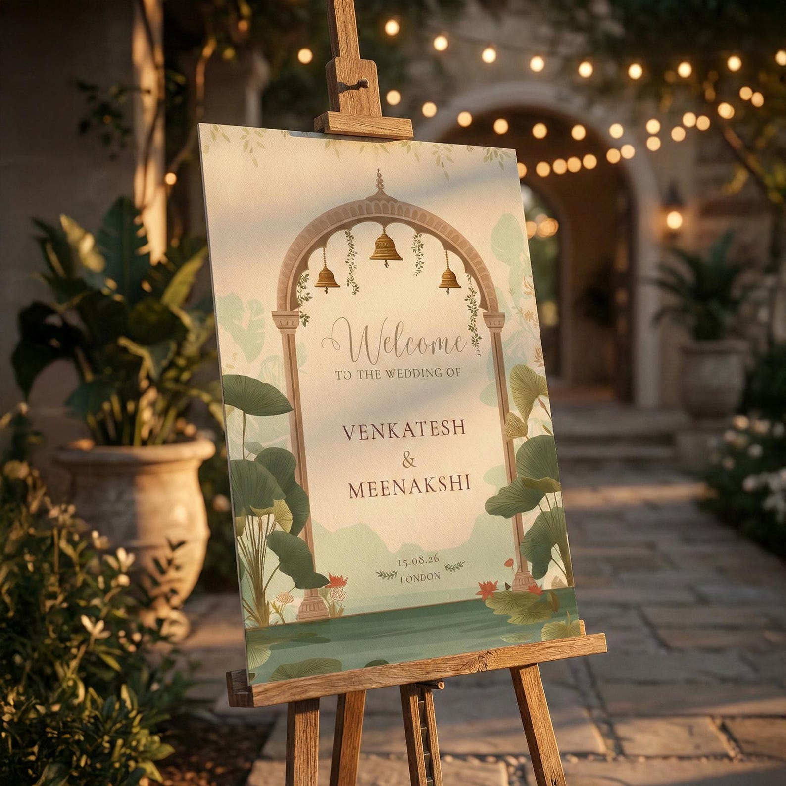 Royal Indian Wedding Sign, Walima Welcome Poster, Mughal Garden ...