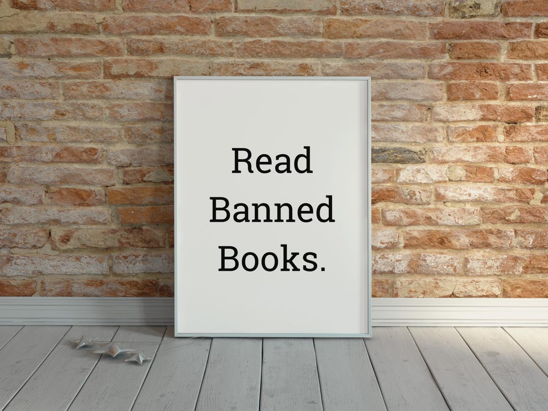 Read Banned Books Poster Printable, Bookish Wall Art, Library Quote ...