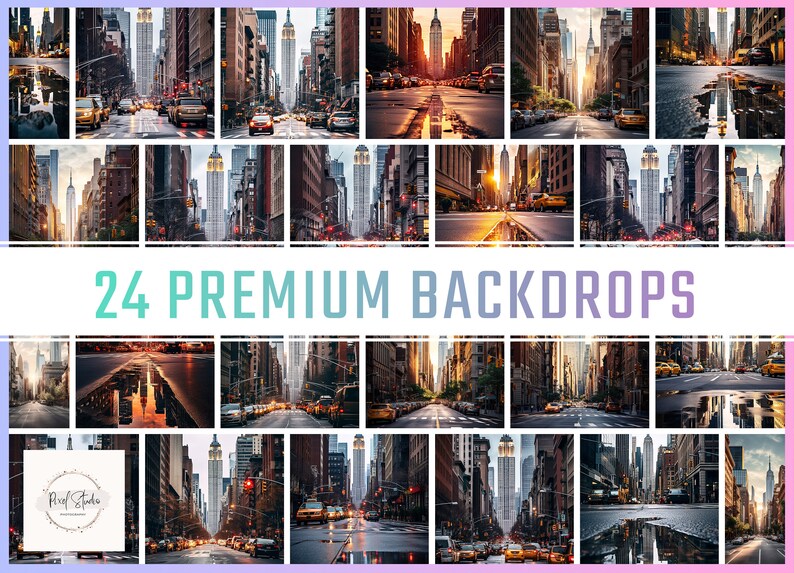Premium Digital Backdrop New York City Bundle | Digital Prints, Urban ...
