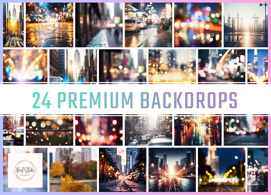 Digital Portrait Backdrops City Bundle | Digital City Street Photoshoot ...