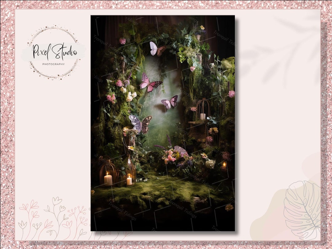 1 Princess Butterfly Digital Backdrop - Fairytale Portrait, Girl's ...