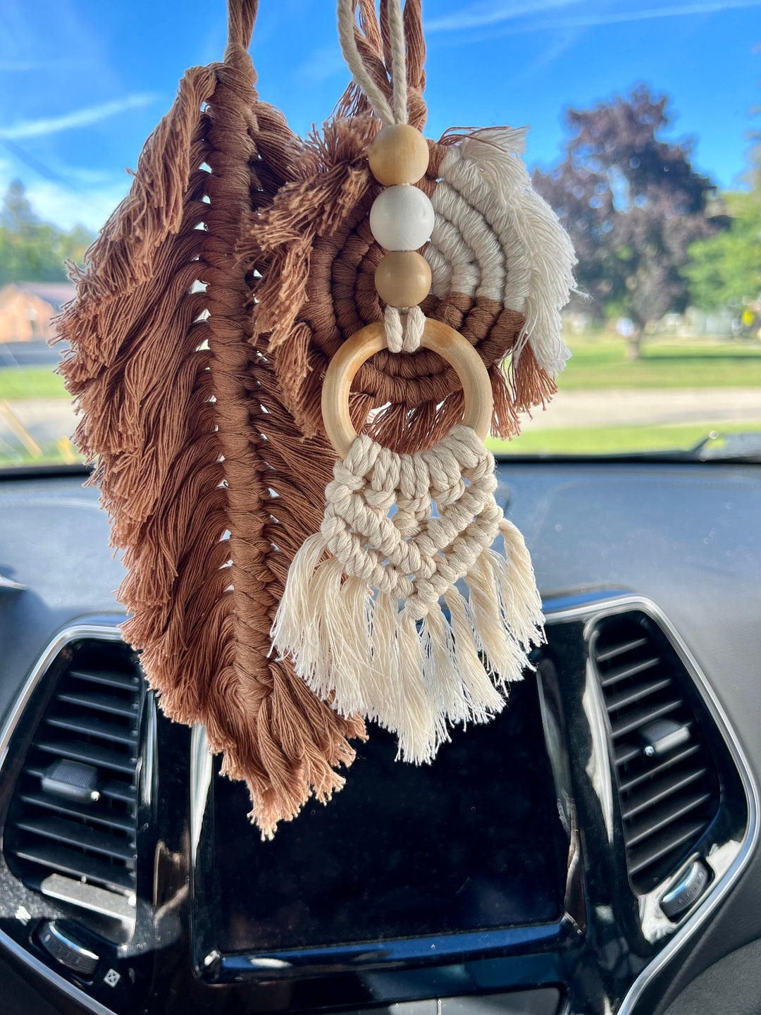 Macrame Essential Oil Car Charm - Etsy