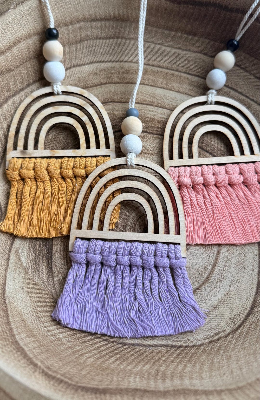 Handmade Macrame Rainbow Car Charm - Etsy