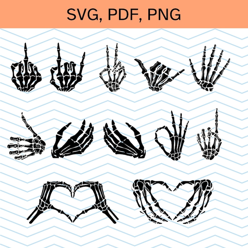 Skeleton Hands SVG Bundle Skeleton Hands Png Pdf Skull SVG - Etsy