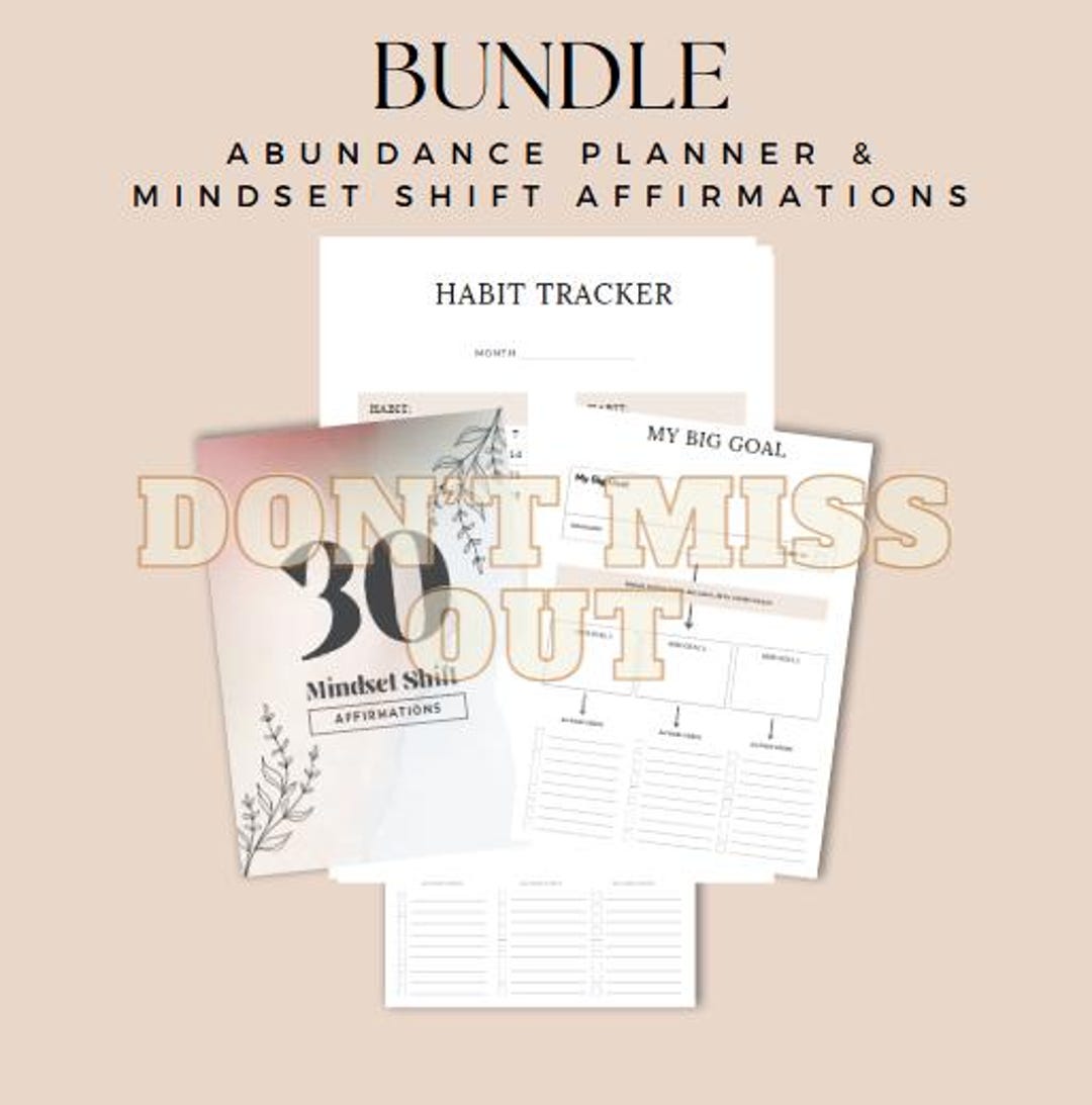 Abundance Planner & Mindset Affirmations!- Instant Download- Print - Etsy