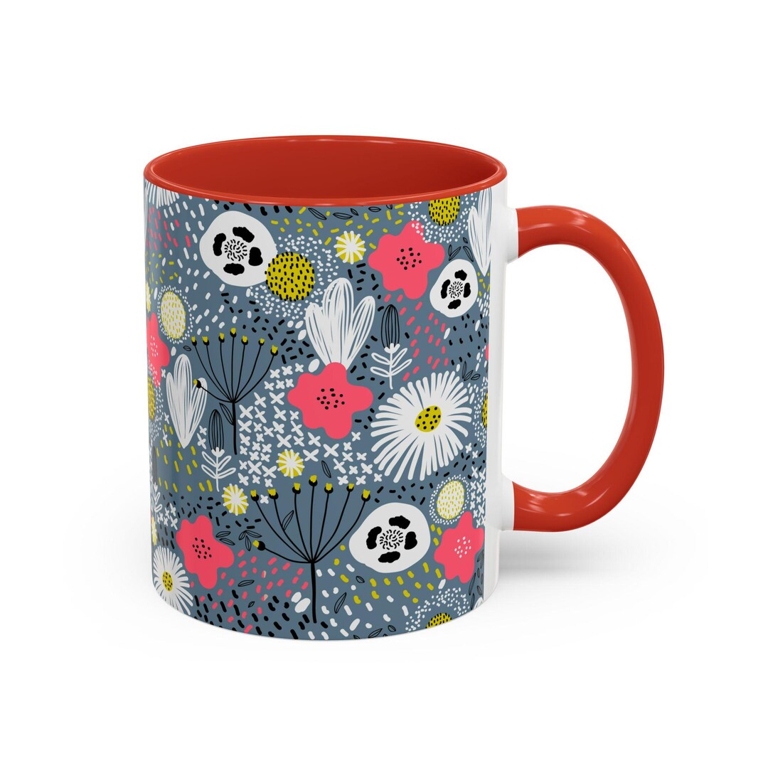 Colorful Coffee Cup, Scandinavian Mug, Fun Drinkware, Kitchen Decor ...