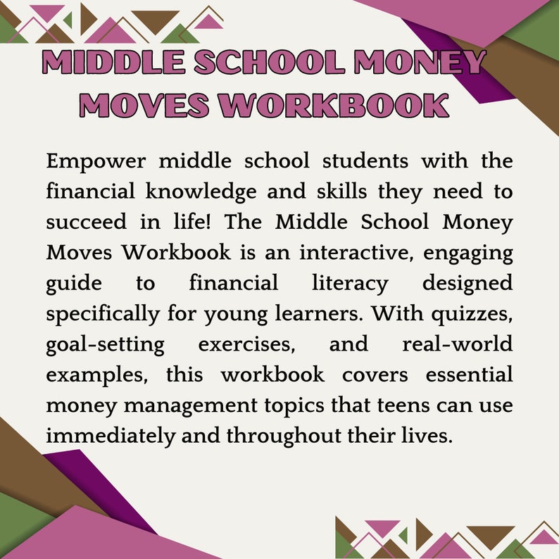Money Moves Workbook • Middle School Financial Literacy (digital ...