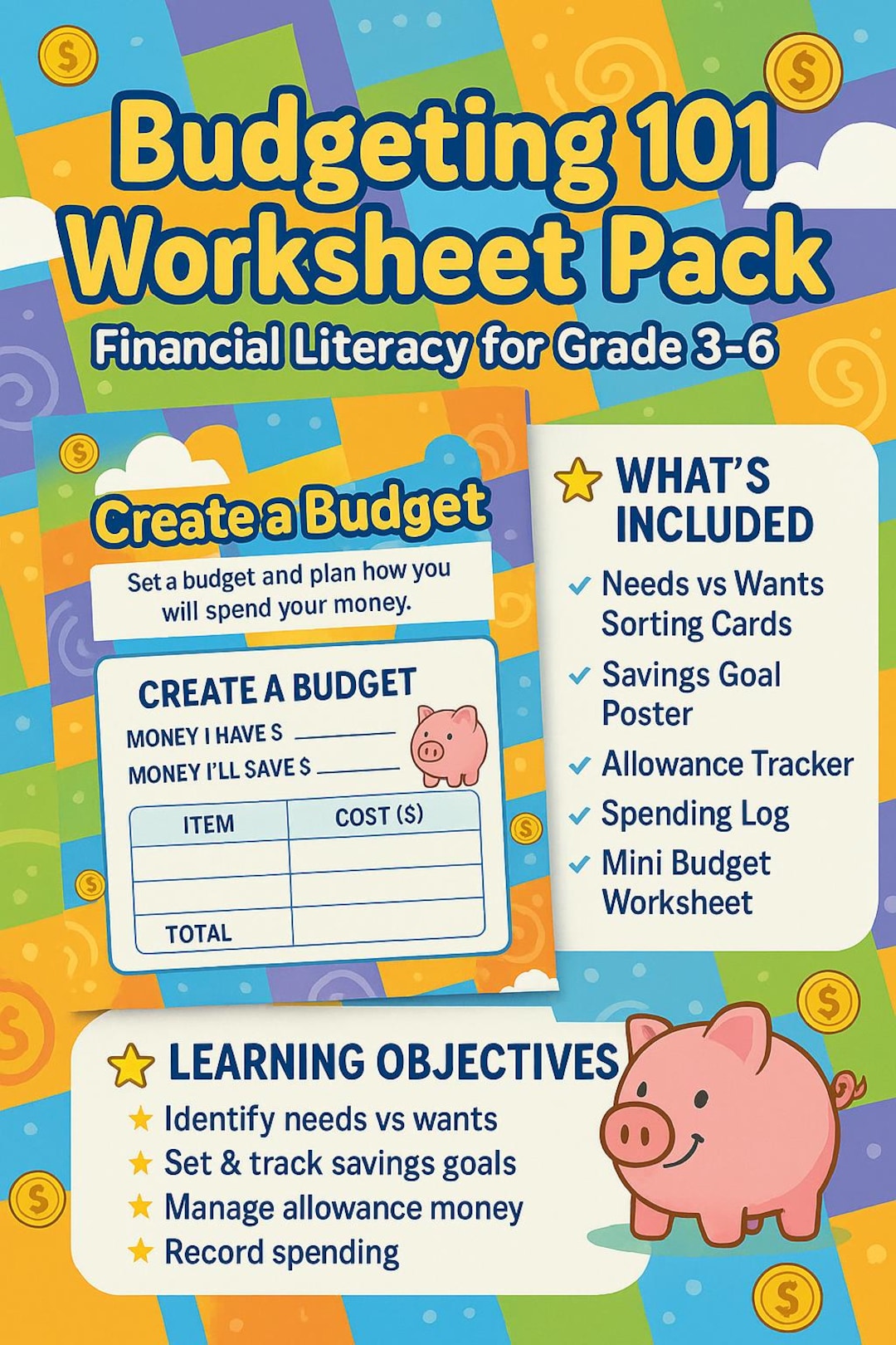 Kids Budgeting and Money Management Starter Pack Printable PDF - Etsy