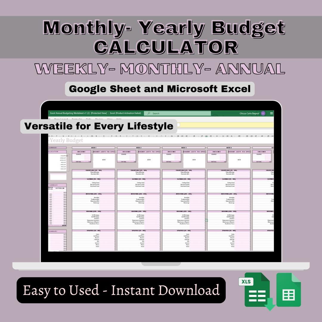 Weekly/monthly Budget Calculator Version 1 · Cashflow-expense Tracker ...