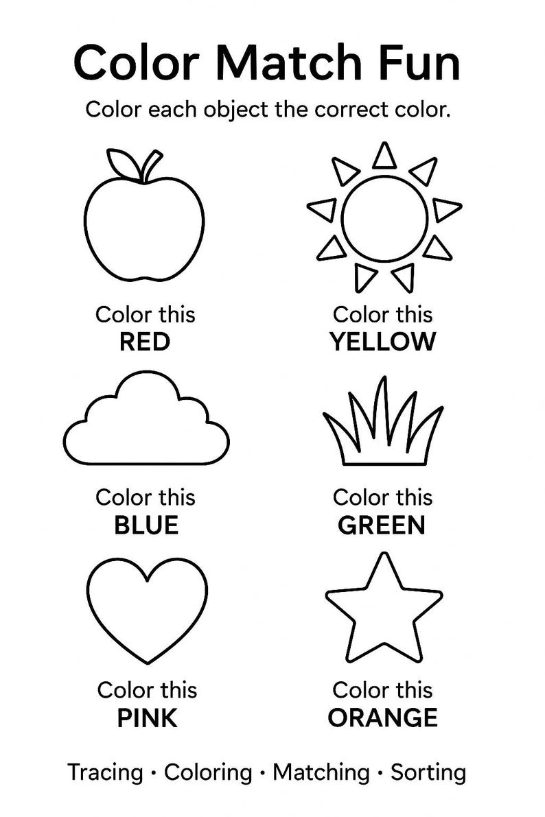 Shapes and Colors Activity Book | Kindergarten Learning Printable PDF ...