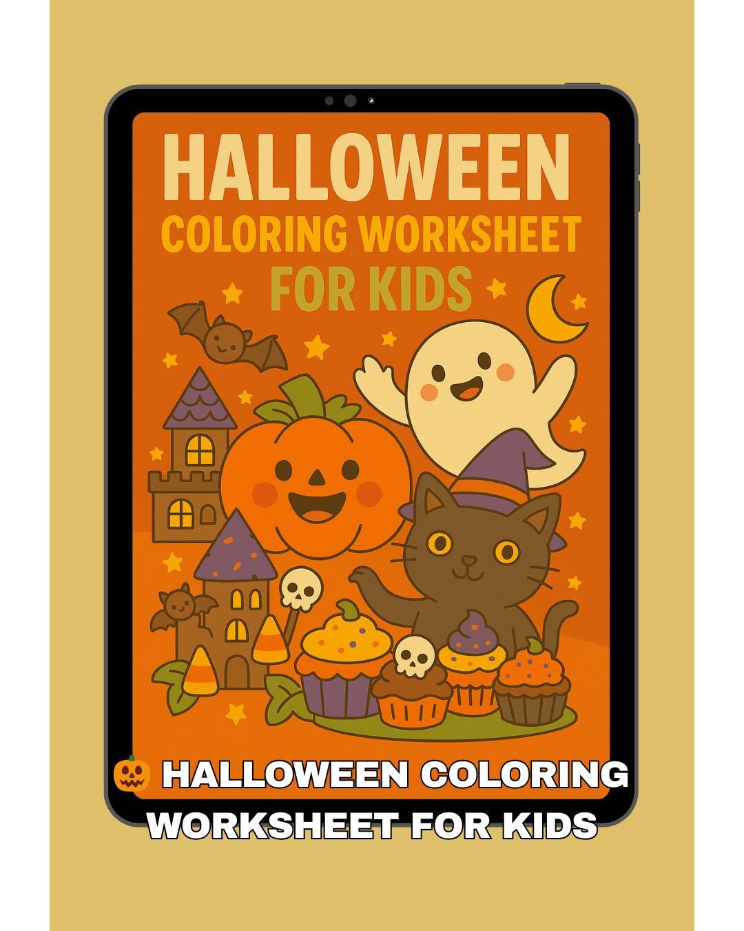 Halloween Coloring Worksheet for Kids | Spooky Activity Printable PDF ...