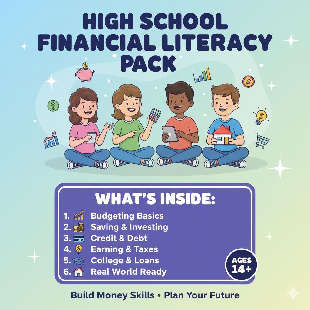 High School Financial Literacy Pack - Etsy