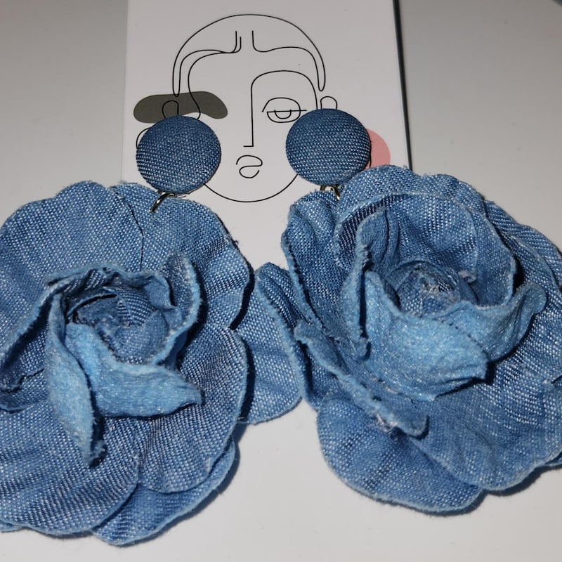 Denim Blue Earrings - Etsy