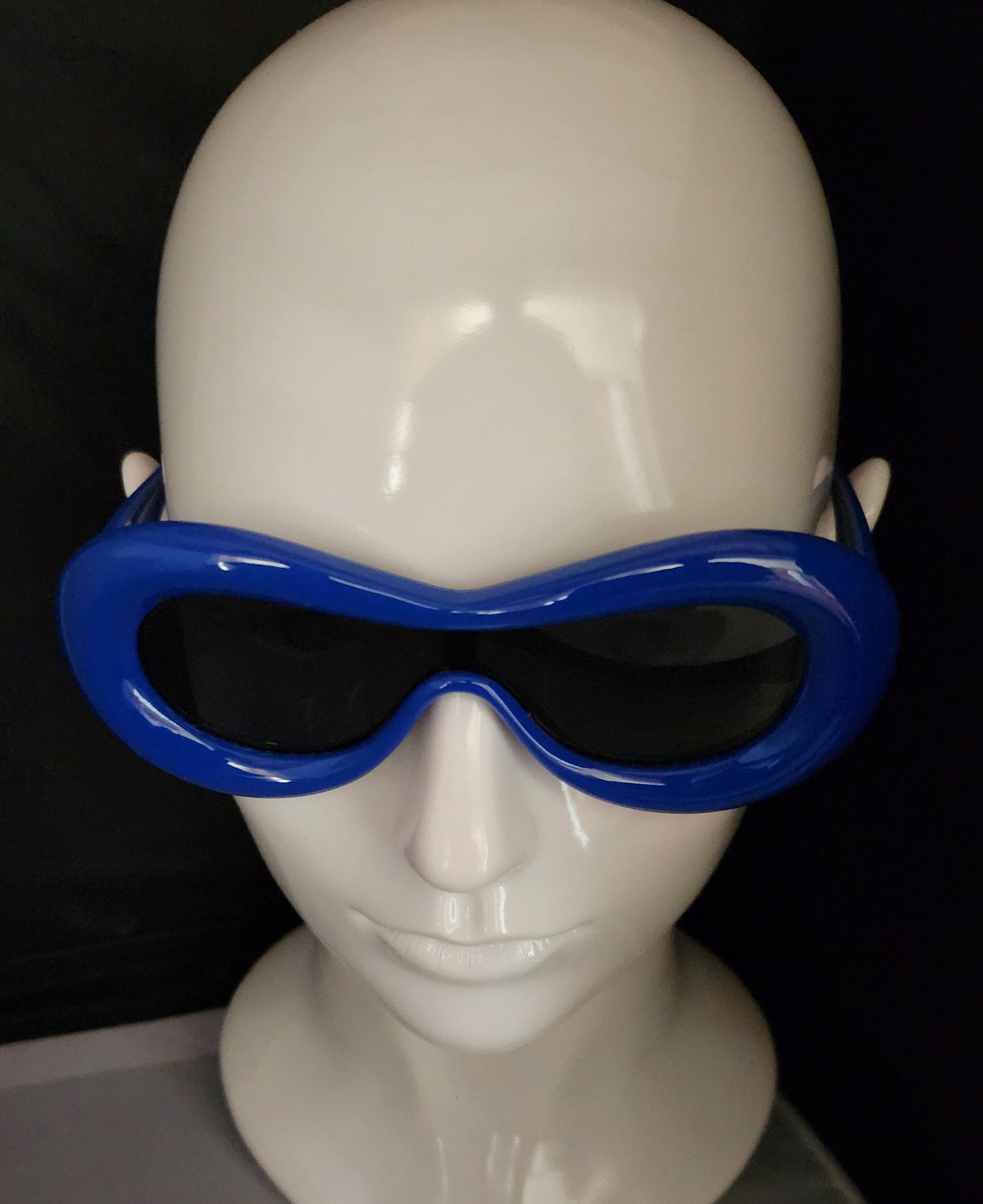 Blue Oval Clout Goggle Retro Sunglasses - Etsy