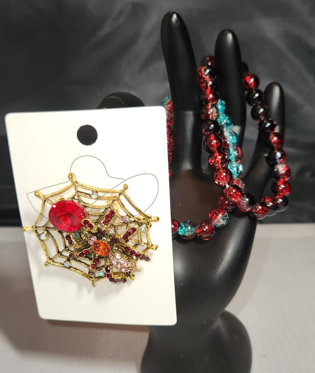 Spider Web Brooch and Bracelets - Etsy