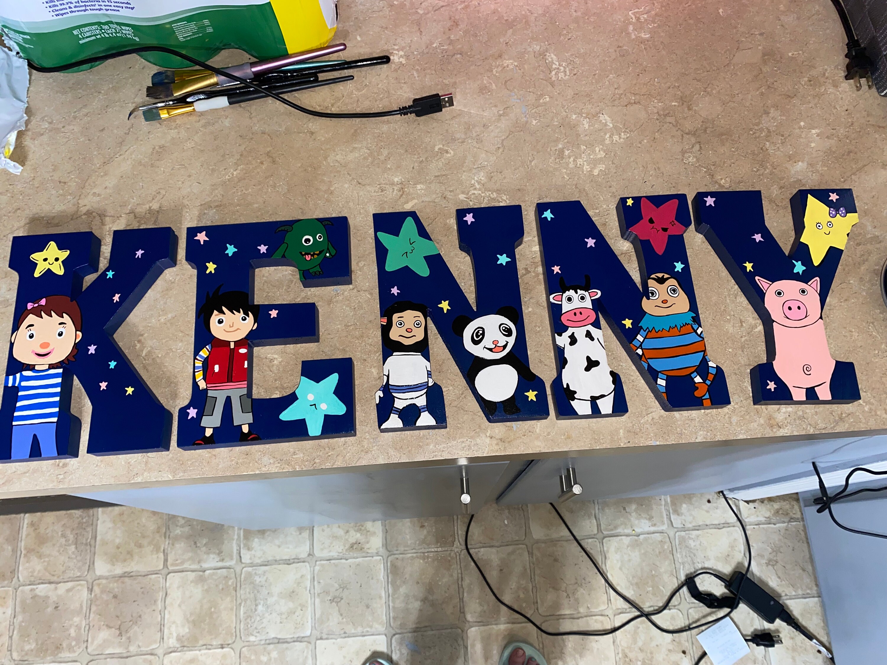 Hand Painted Animation Letters - Etsy