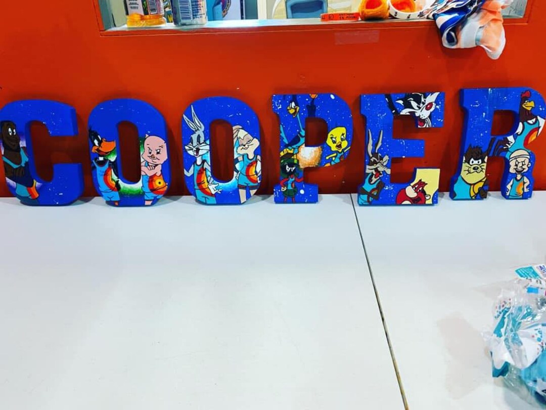 9'' Handpainted Space Jam Letters - Etsy