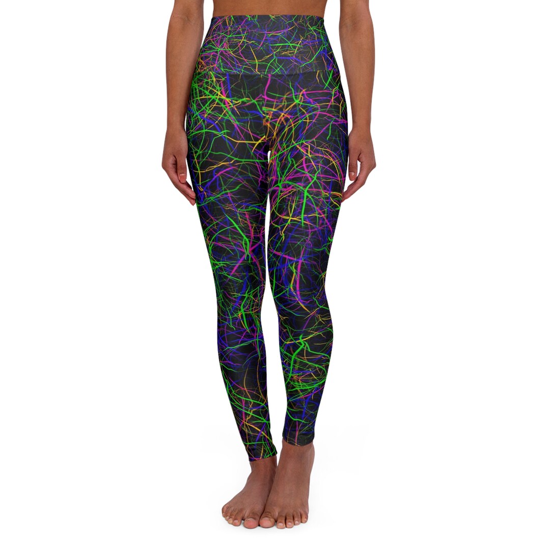 Neon Web - Multi-color Splatter Paint Splatter High Waisted Yoga ...