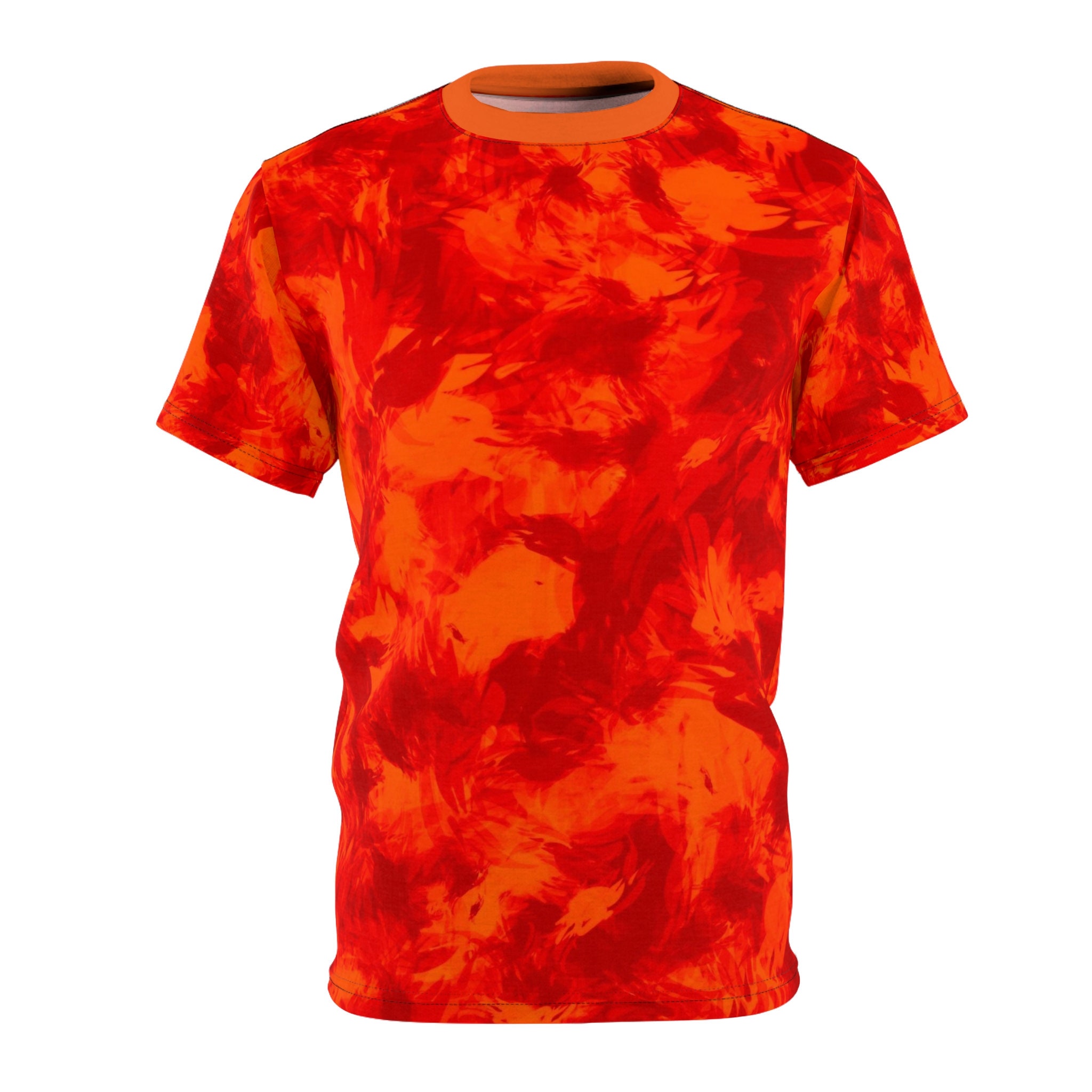 Burning Embers Red/orange Unisex Cut & Sew T-shirt Unique Custom Design ...