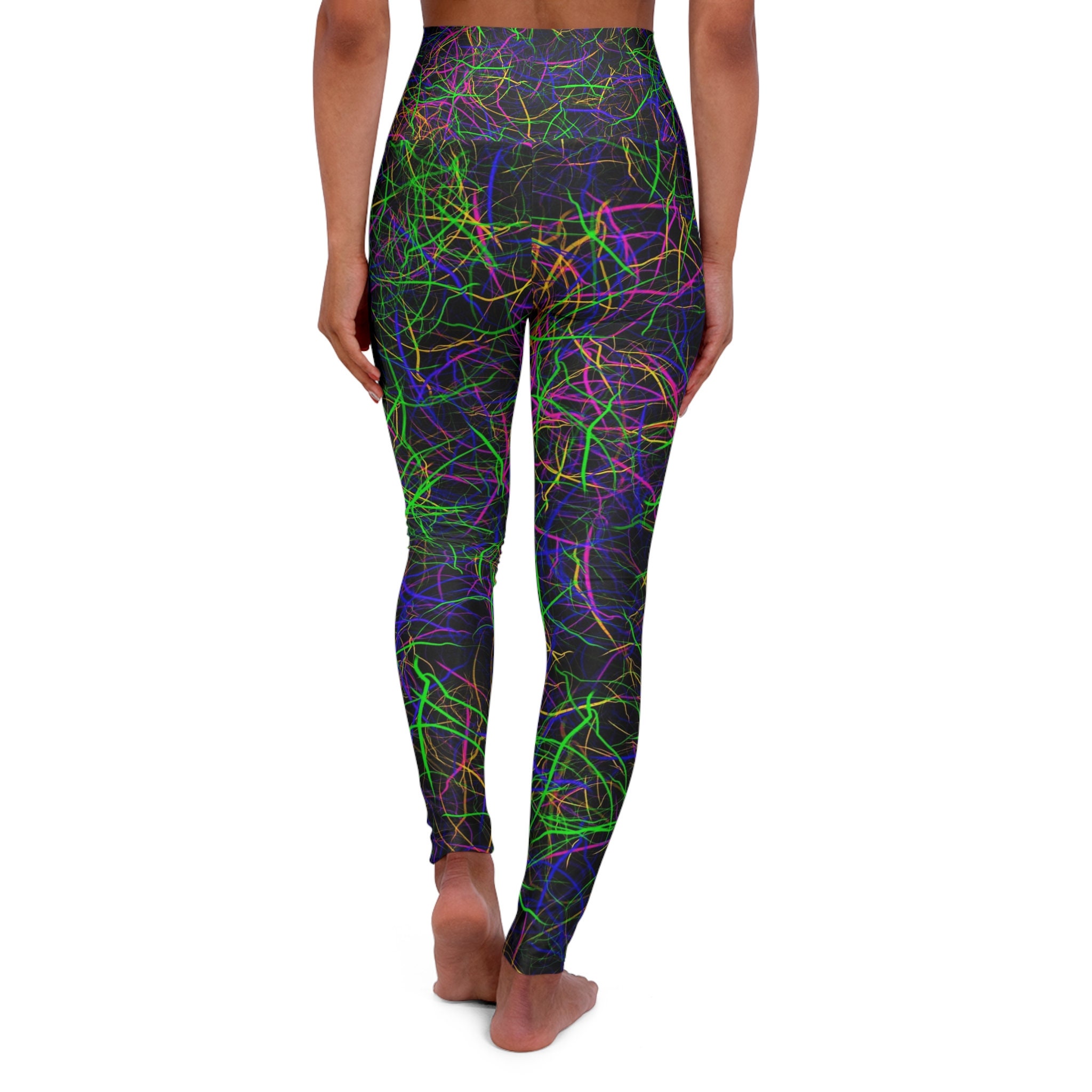 Neon Web - Multi-color Splatter Paint Splatter High Waisted Yoga ...