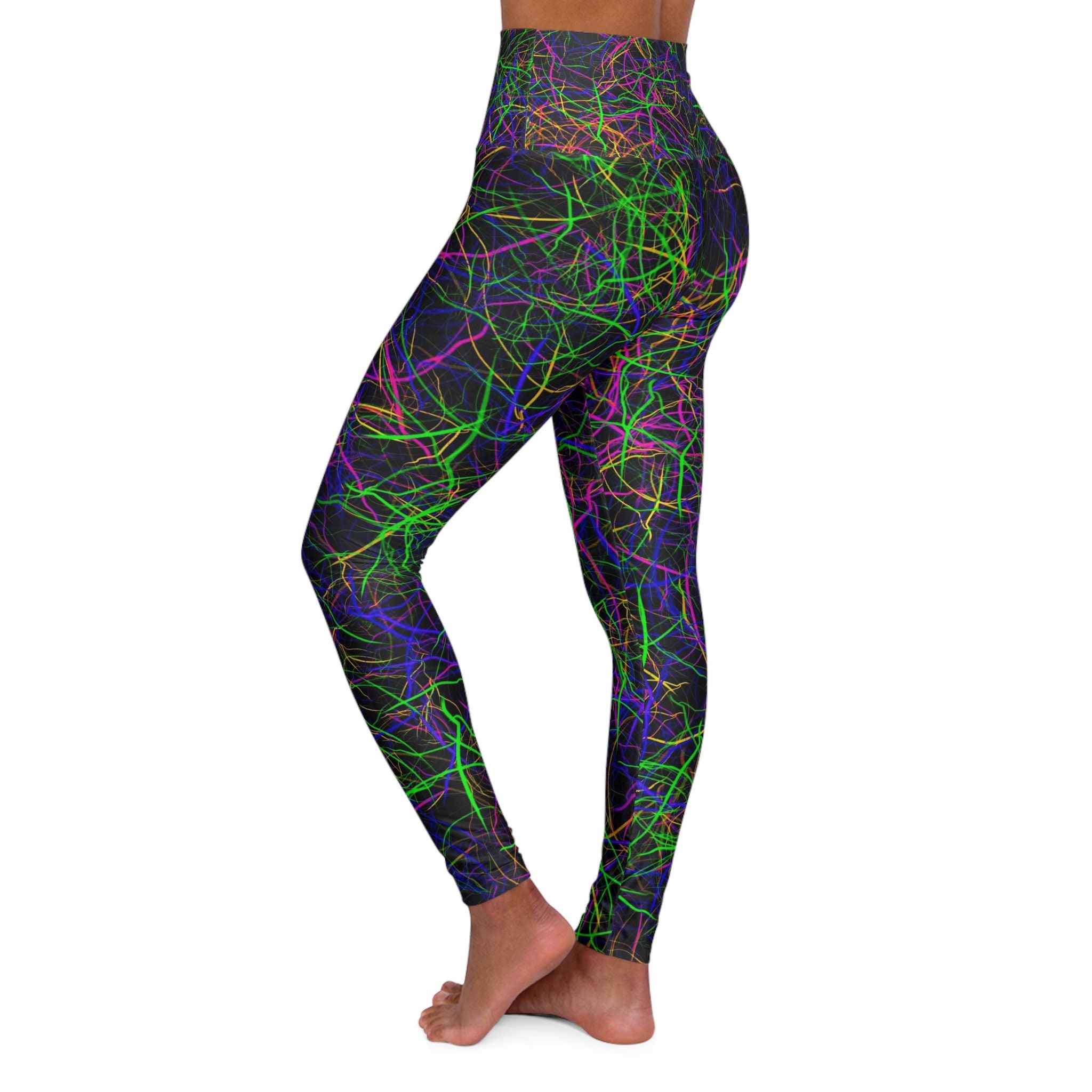 Neon Web - Multi-color Splatter Paint Splatter High Waisted Yoga ...