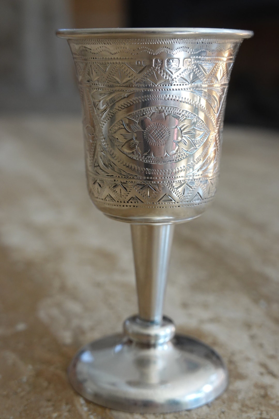 Victorian Sterling Silver Cordial Goblet Chalice British Birmingham ...