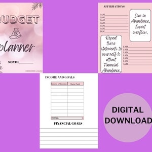 Digital and Printable BUDGET PLANNER - Etsy