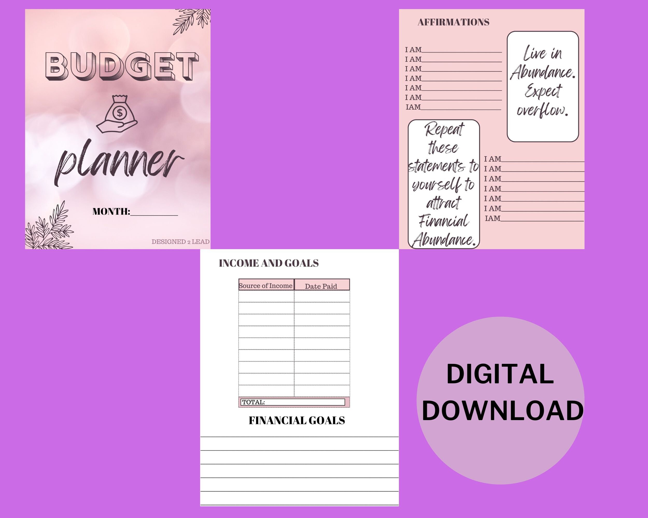 Digital and Printable BUDGET PLANNER - Etsy