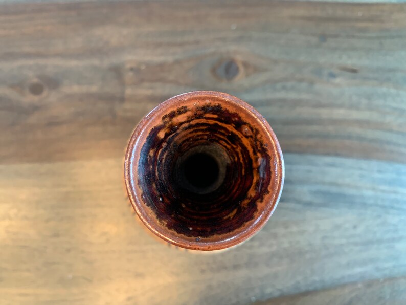 Studio Pottery Vase Signed Paul Handmade Brown Glaze Etched Wines High ...