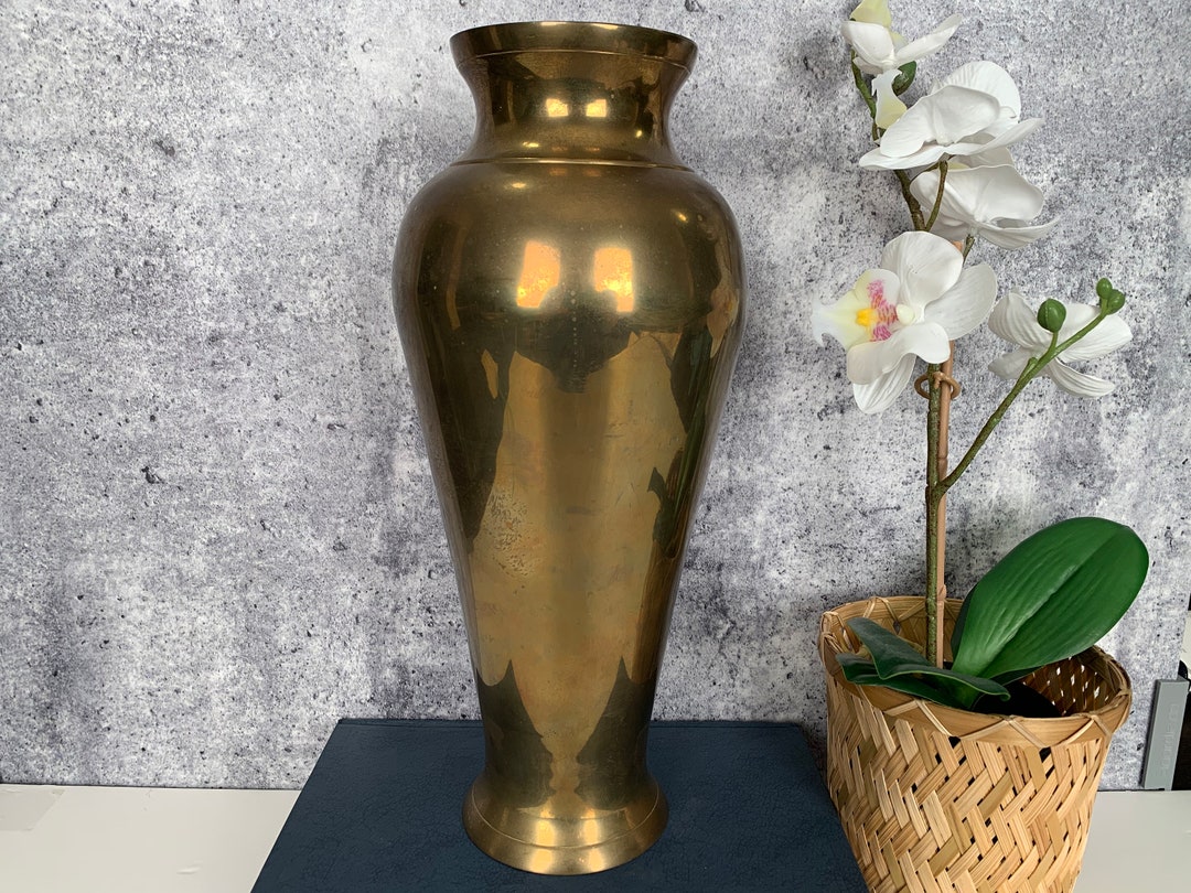 Solid Brass Vase From RIH Made in India Vintage Hollywood Regency Decor ...