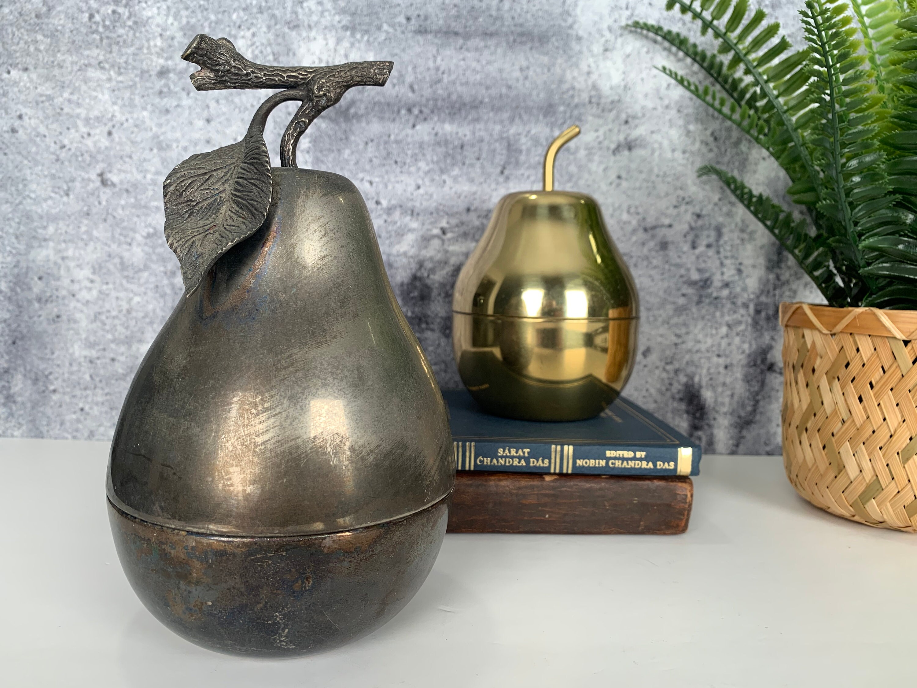 Vintage Pair of Brass/metal Pear Boxes. MCM. Brass Pear Made in Italy ...
