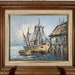 Oil Painting on Canvas Fishing Boats Signed Florence Vintage in the ...