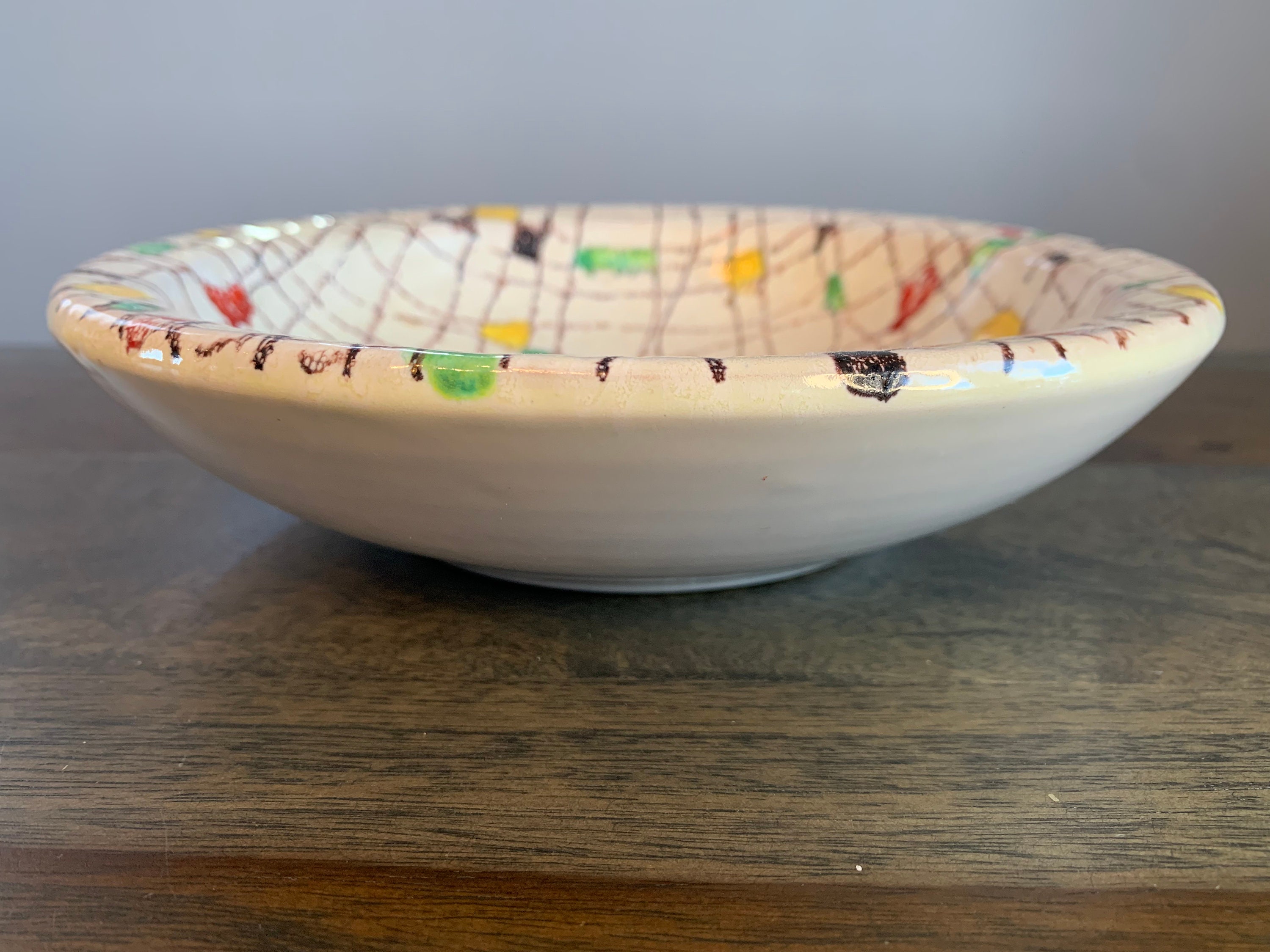 Bitossi Mondrian Bowl Made in Italy Signed C 241/21 Italy Handpainted ...