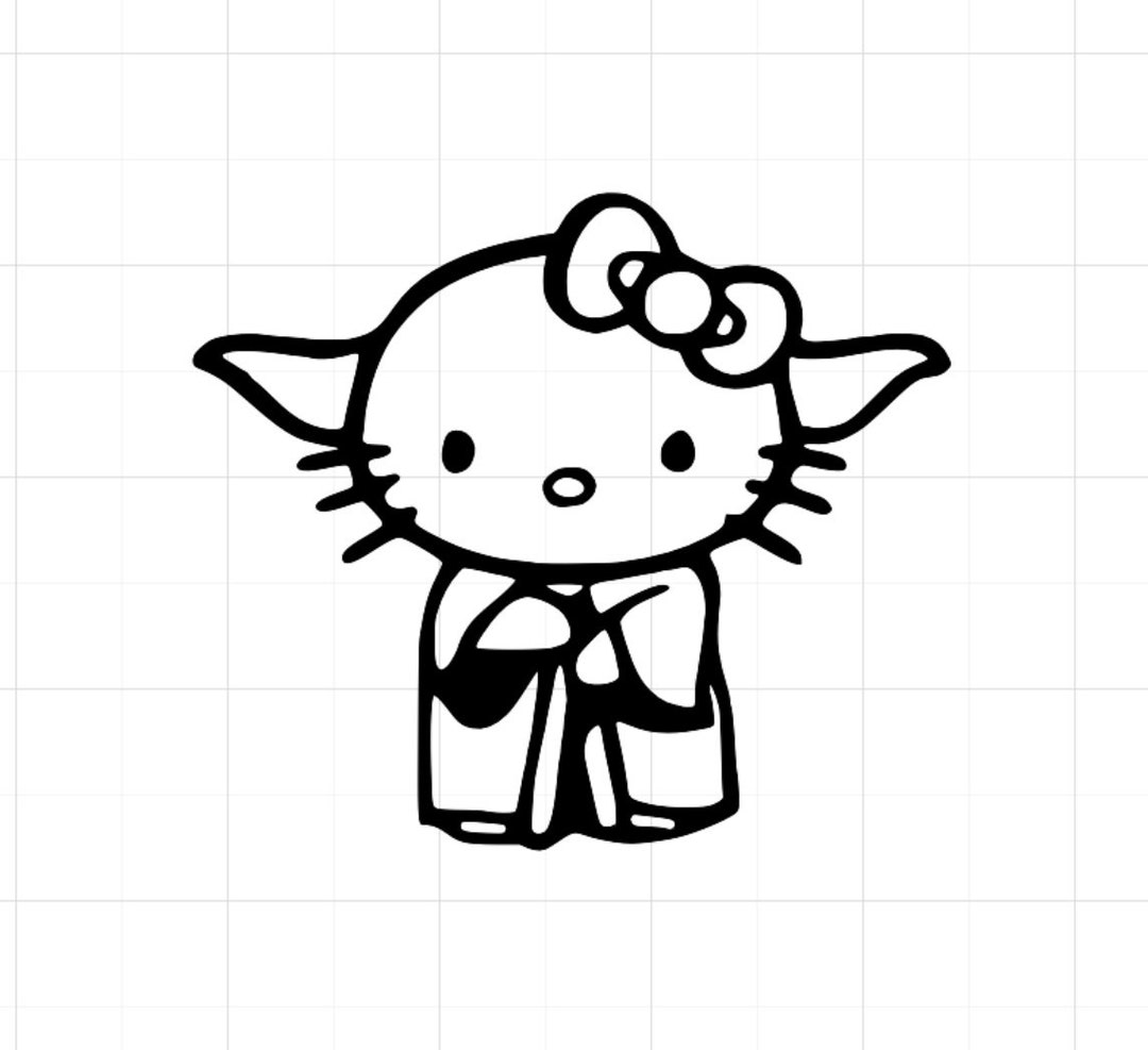Yoda Hello Kitty Decal - Etsy