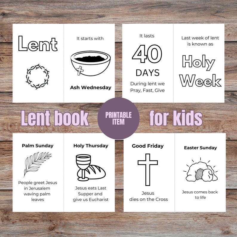 Lent for Kids Printable Holy Week Activity Ash Wednesday Coloring ...