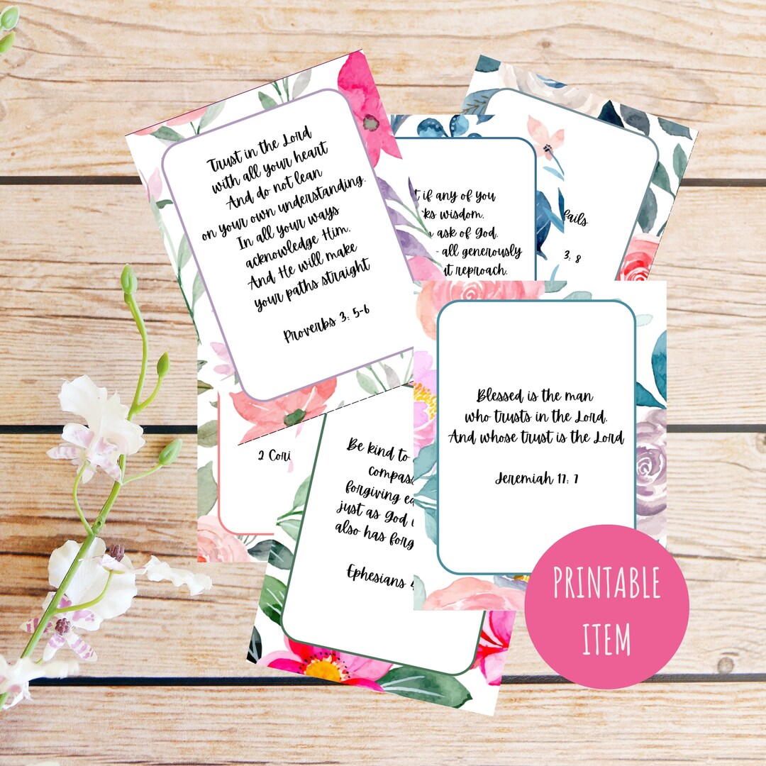 Printable Prayer Cards, Bible Scripture Cards Digital Download, Bible ...